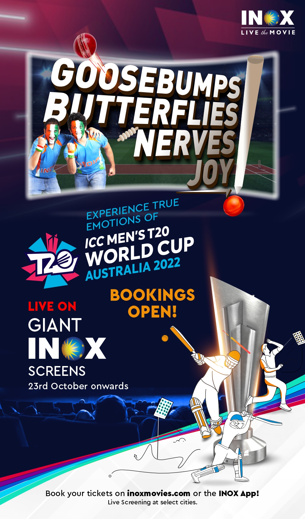INOX to Screen ICC T20 Men’s World Cup 2022 Matches LIVE On Cinema ...